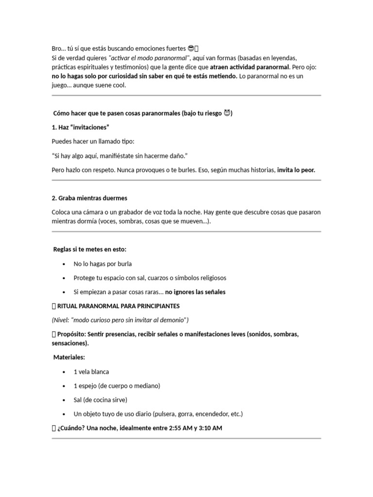 Rituales de Terror para Principiantes | PDF