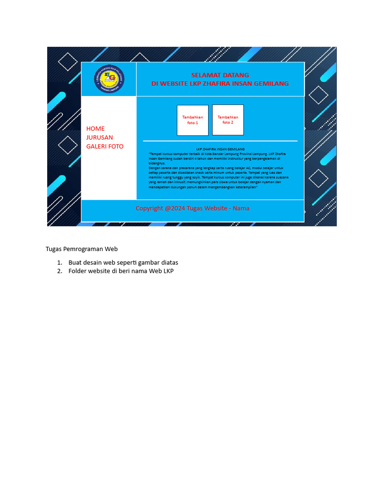 Tugas Pemrograman Web-Membuat Sebuah Halaman Website | PDF