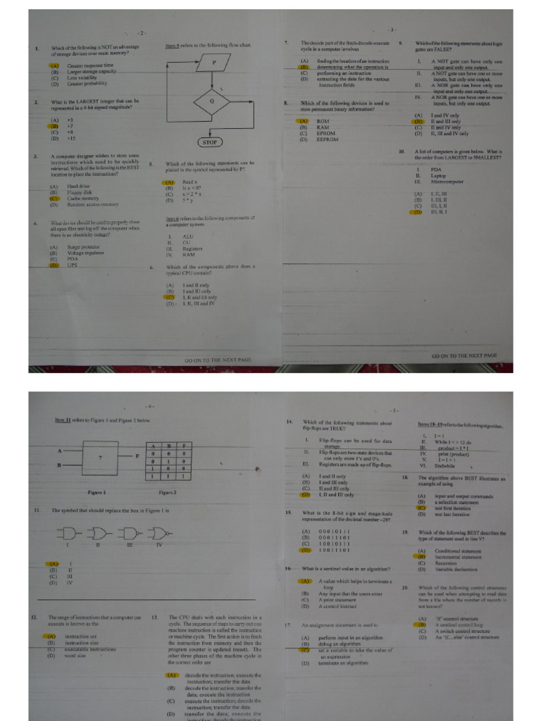 2014 May Cape Compsci U1 p1 Solutions | PDF