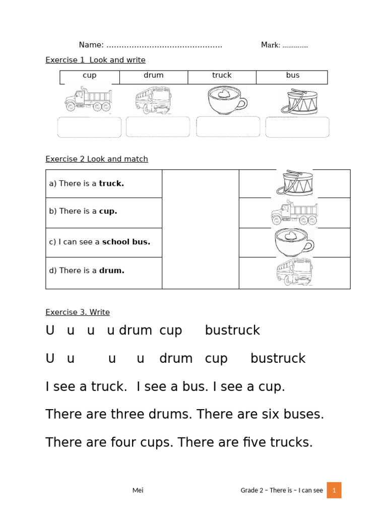 Unit 4 - Grade 2 - There Is - I Can See | PDF