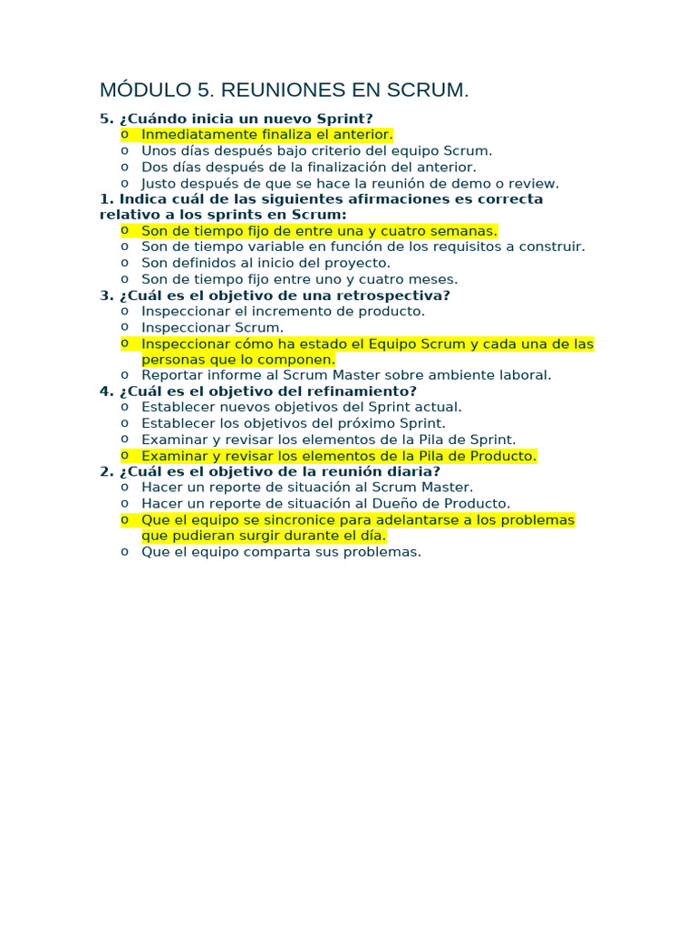 MÓDULO 5. REUNIONES EN SCRUM | PDF