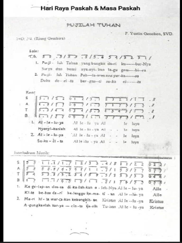 Lagu Pujilah Tuhan | PDF
