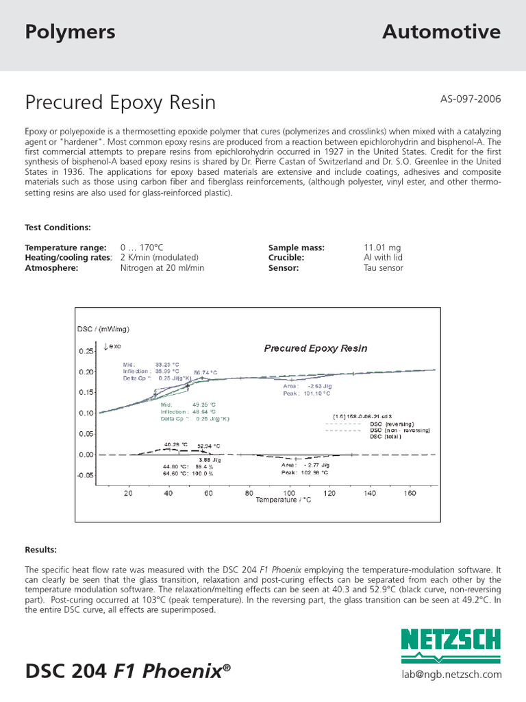 097 2006 TM DSC204F1 Polymers Automotive EpoxyResin | PDF