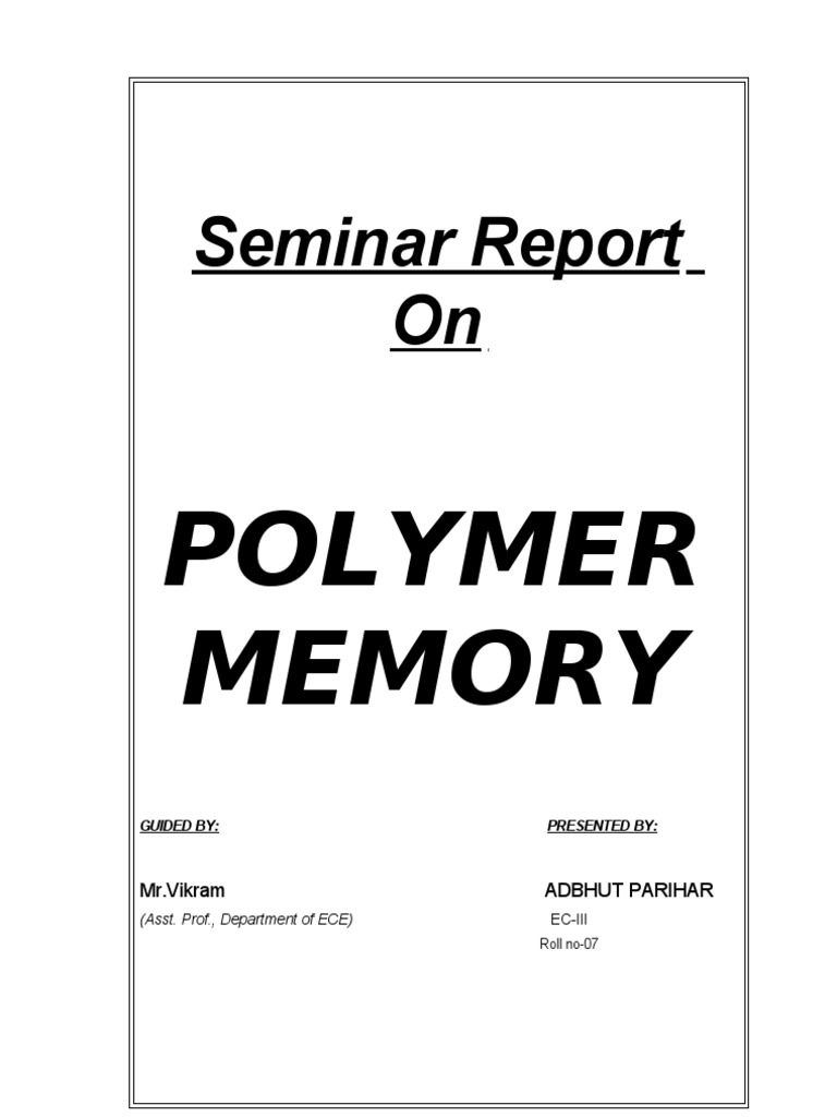 Polymer Memory | PDF | Holography | Computer Data Storage