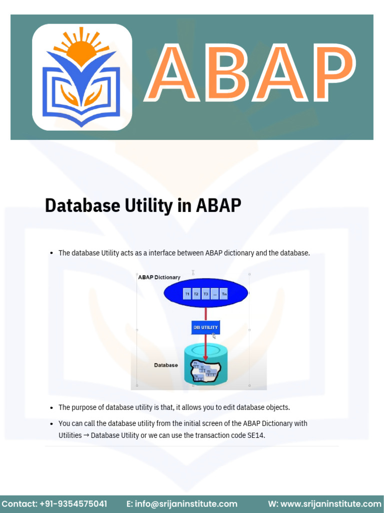 Master Database Utility in ABAP ? 1739973681 | PDF | Databases | Computer Programming