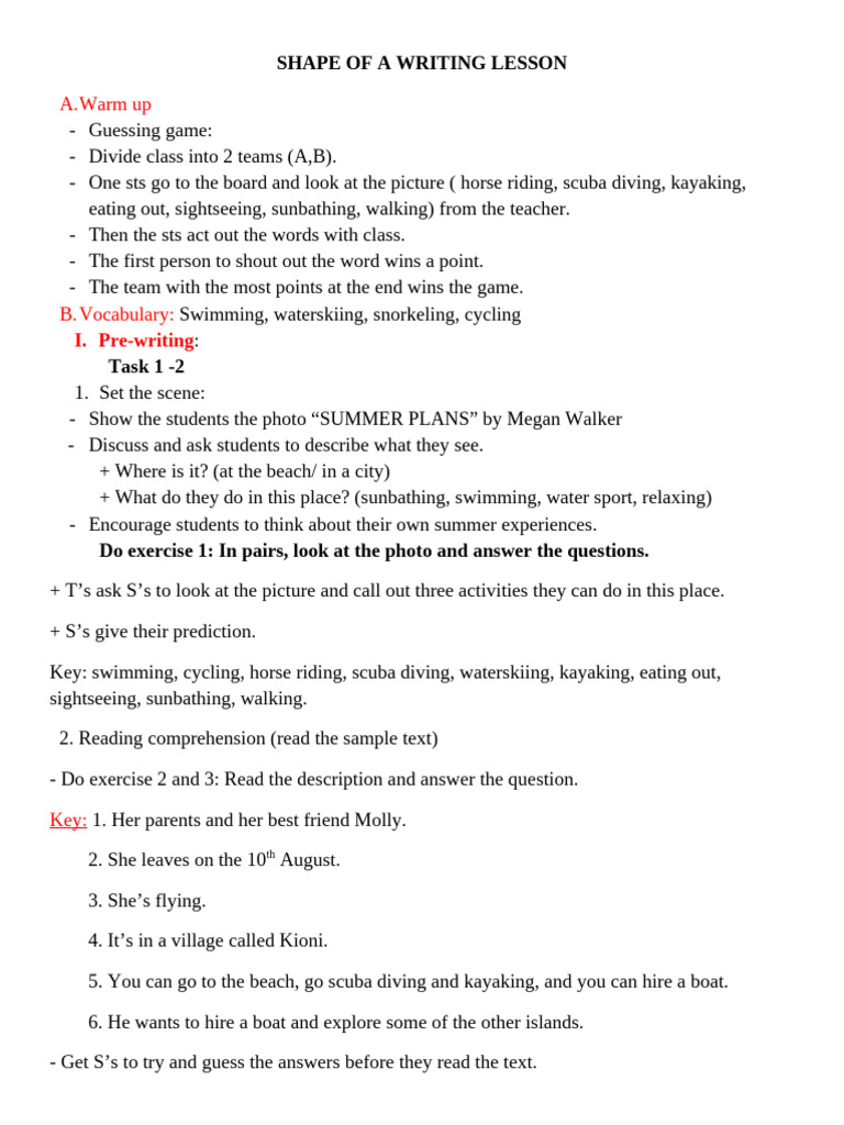 Shape of A Writing Lesson | PDF | Human Communication | Learning