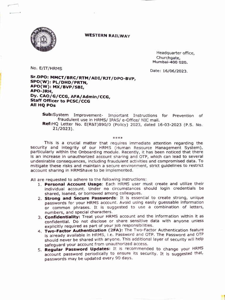 HRMS System Improvement | PDF | Password | Information Technology