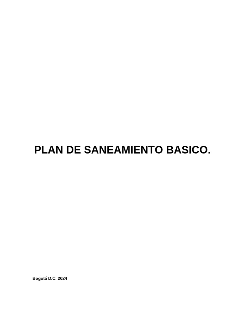 Plan de Saneamiento Basico | PDF | Saneamiento | Detergente