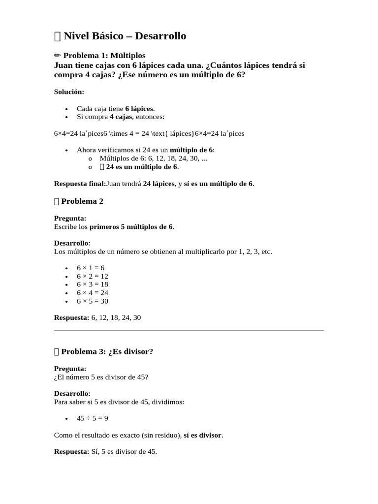 Problemas de Múltiplos y Divisores | PDF