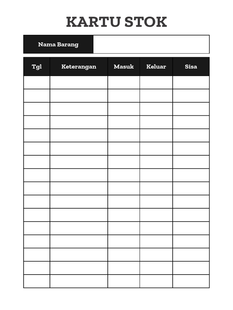 Format Kartu Stok | PDF