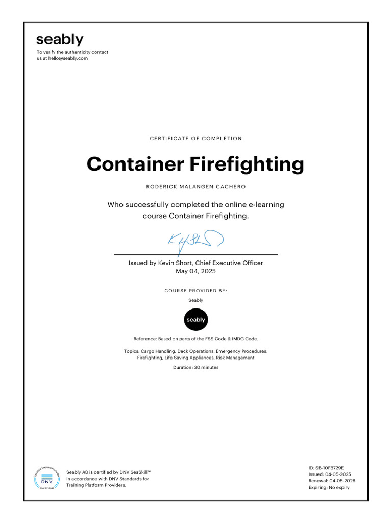 Container Firefighting | PDF