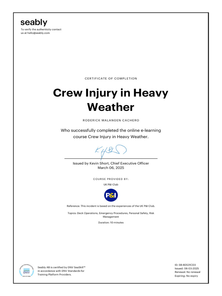 Crew Injury | PDF