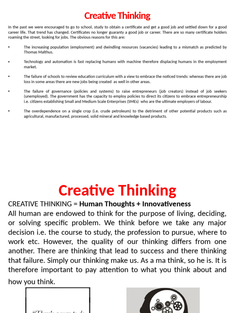 Unlocking Creative Thinking Skills | PDF | Thought | Creativity
