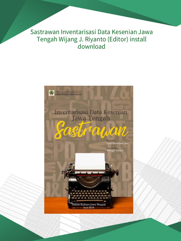 Sastrawan Inventarisasi Data Kesenian Jawa Tengah Wijang J. Riyanto ...