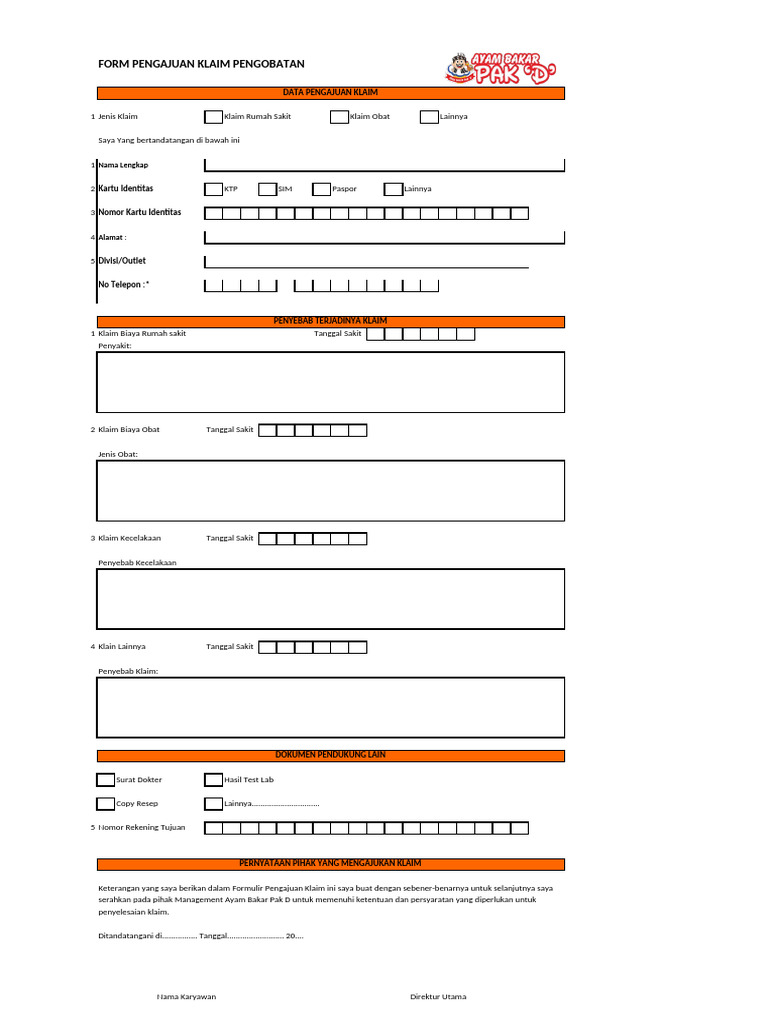 Form Pengajuan Klaim Kesehatan | PDF