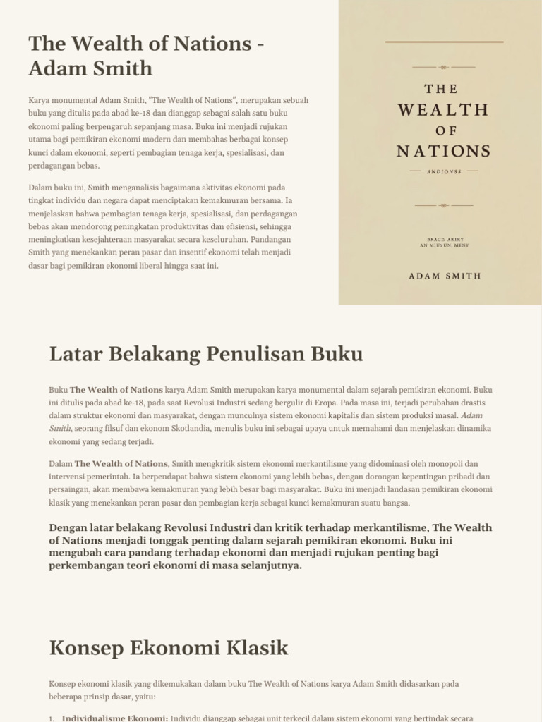 The Wealth of Nations Adam Smith | PDF