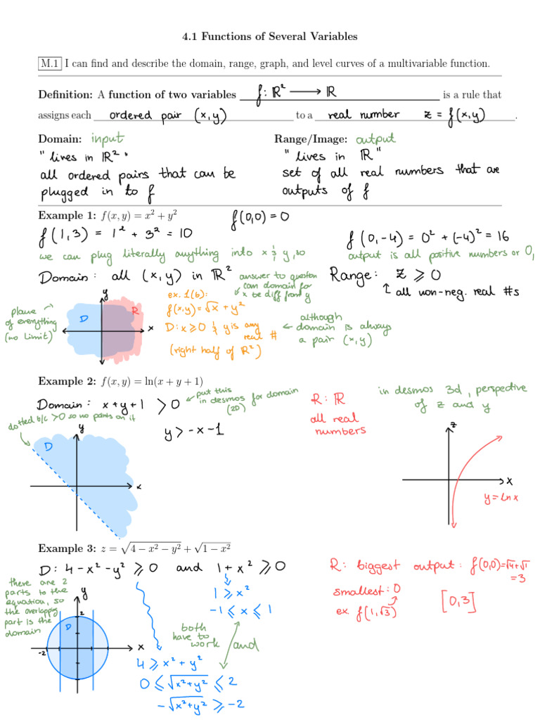 Notes From Calculus 3 | PDF