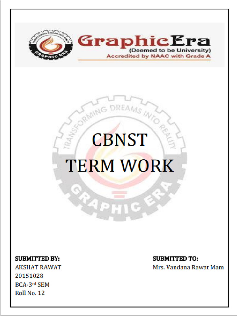 CBNST Termwork | PDF