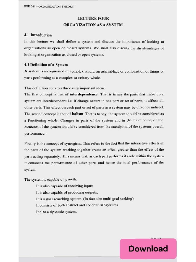 OT Topic 4 Organization As A System | PDF