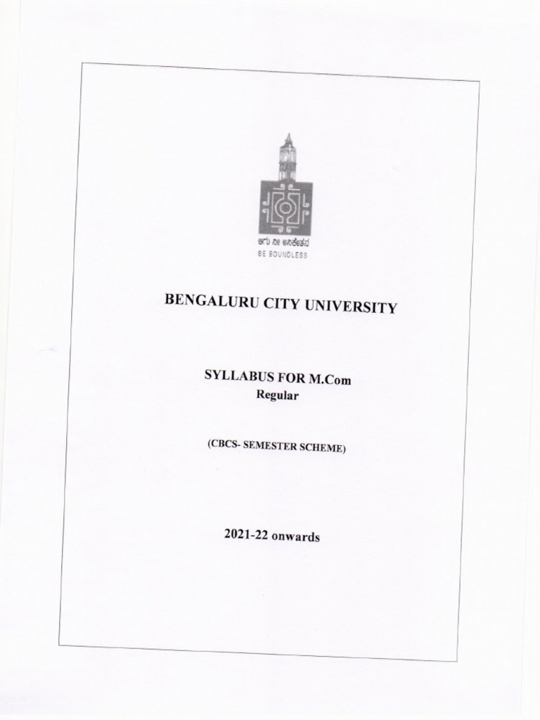 M Com Syllabus 2022 | PDF