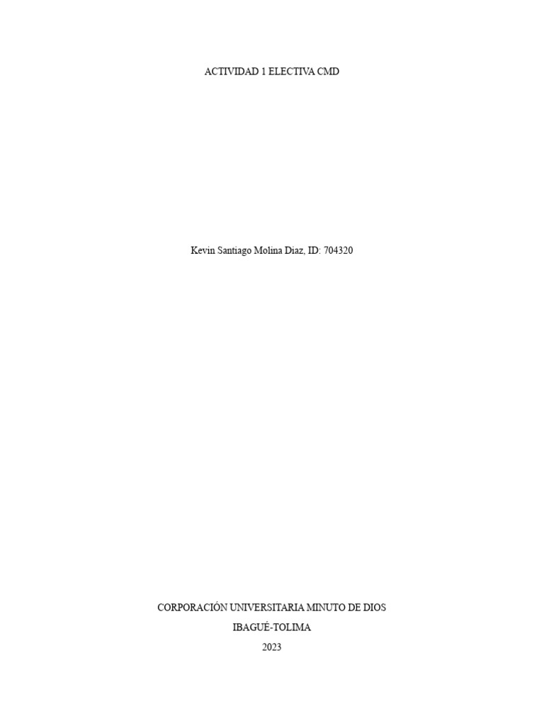 ACTIVIDAD 1 ELECTIVA CMD | PDF