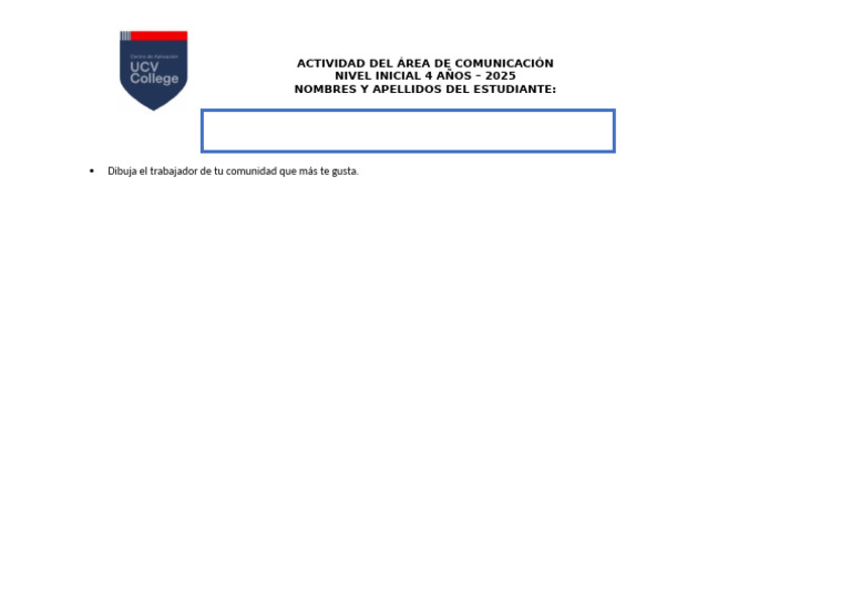 Ficha adicional de comunicacion Descripcion de imagenes | PDF