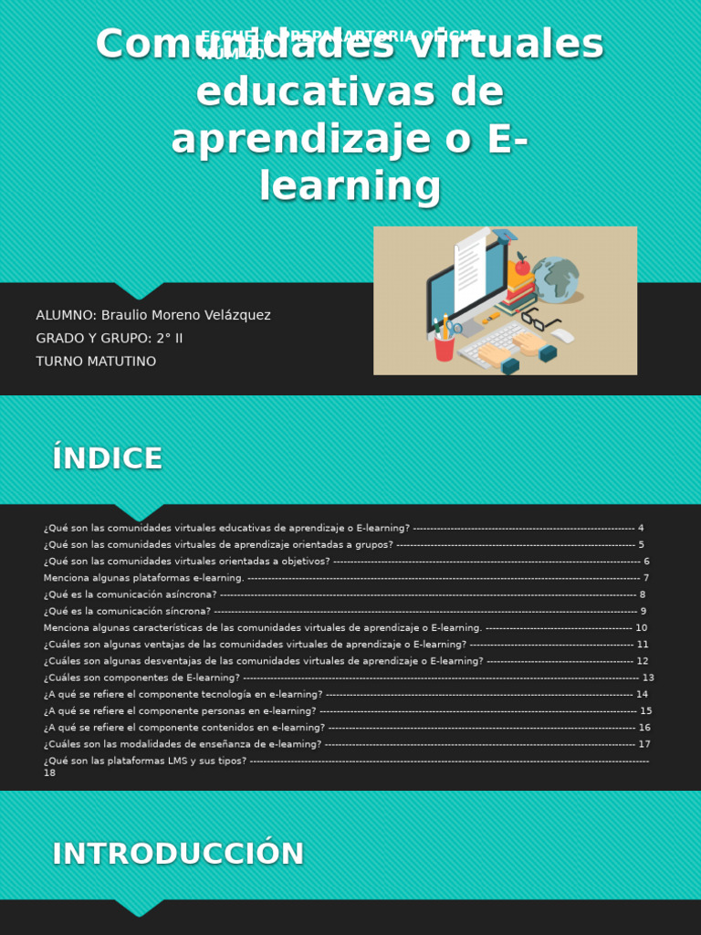 Comunidades Virtuales Educativas de Aprendizaje o E-Learning | PDF | Enseñando | Aprendizaje