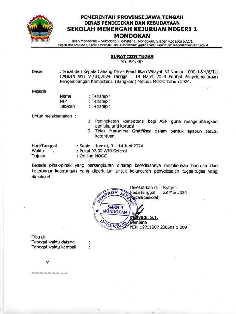 Surat Tugas Mooc 2025-Compressed | PDF