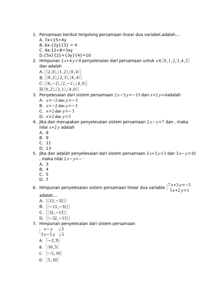 SOAL mtk KLS 8 | PDF