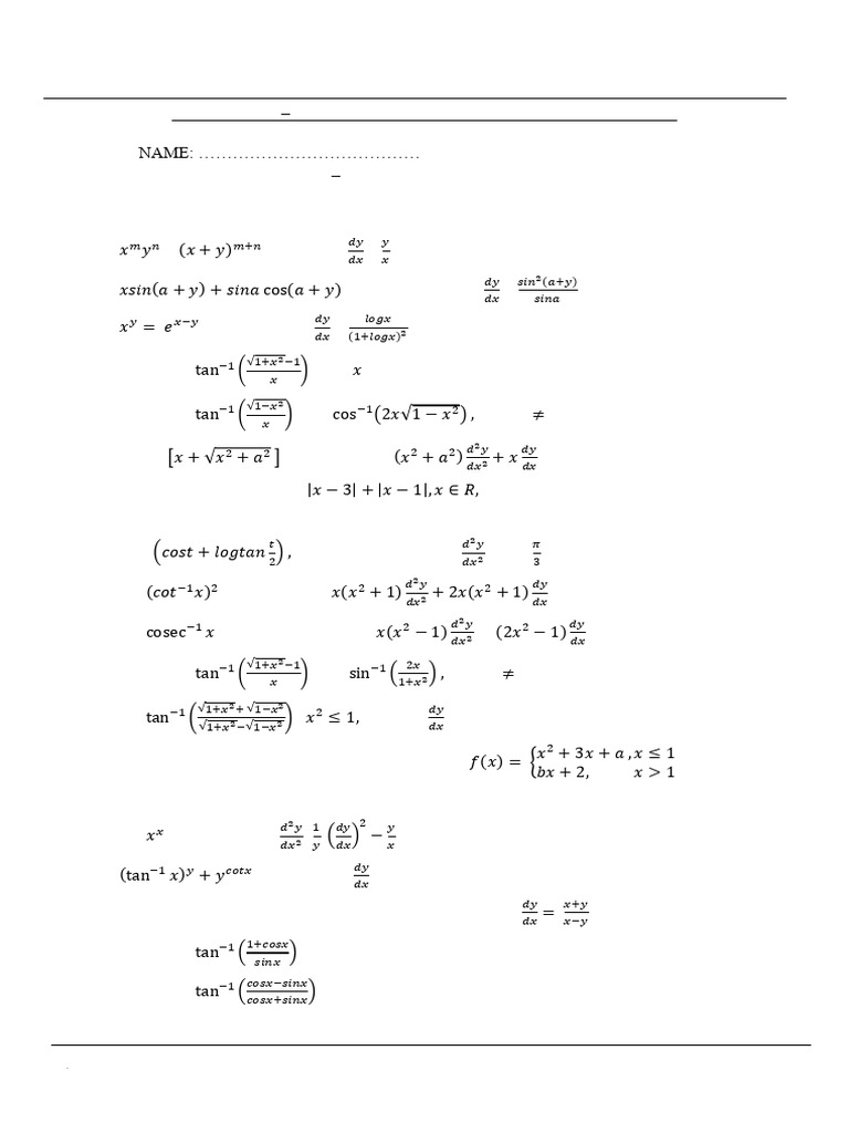 Worksheet - Continuity and Differentiability - Xii - 2023-24 - 1 | PDF | Mathematical Analysis ...