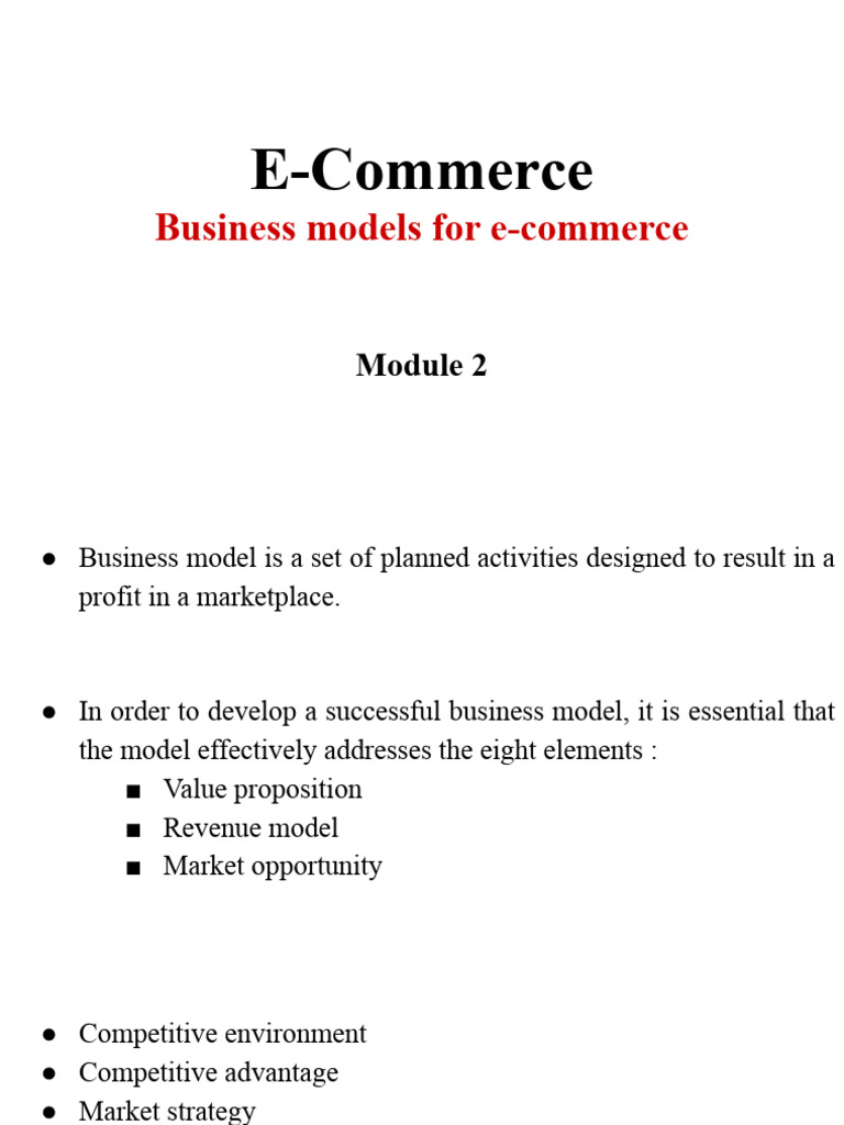 E-Commerce Business Models Explained | PDF | Business | Marketing