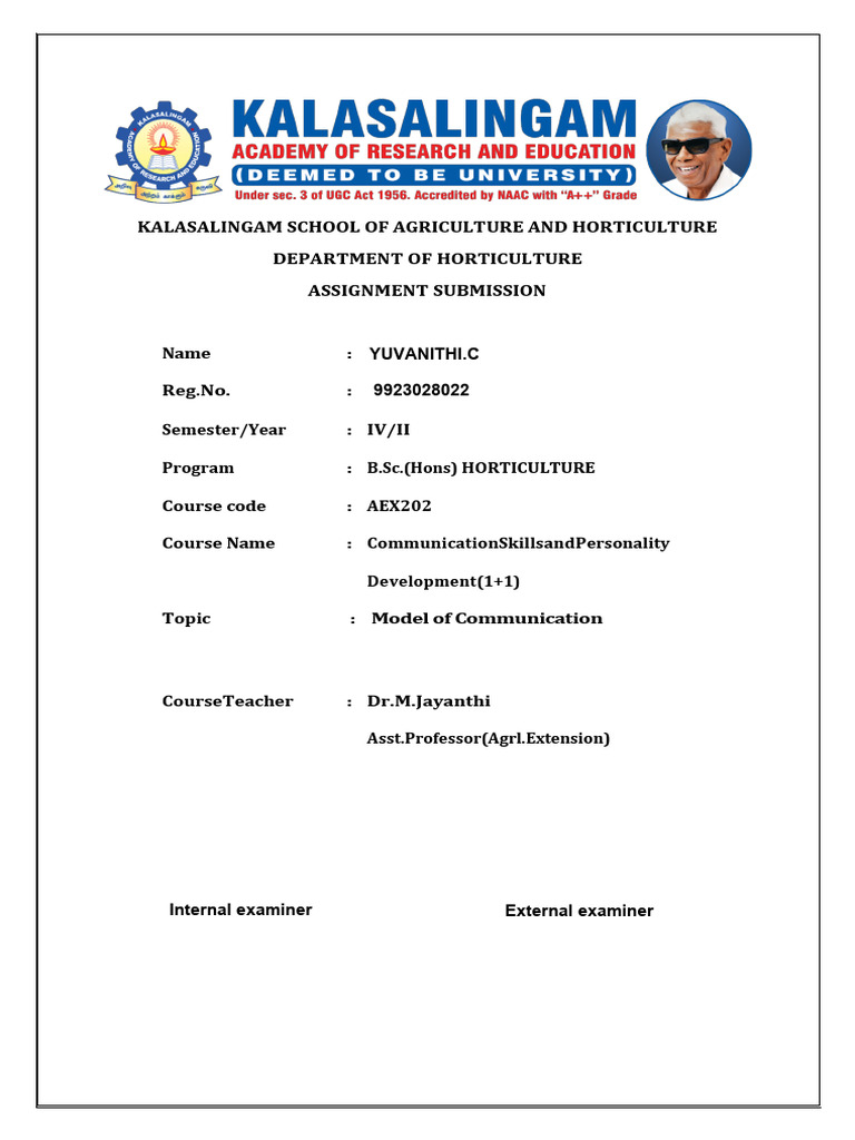 Assignment Front Page . | PDF