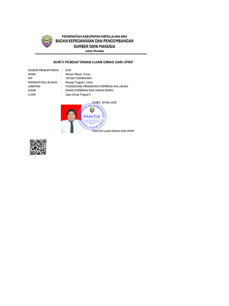 UJIAN DINAS DAN UPKP 2025 (Jawaban) - BUKTI-2 | PDF