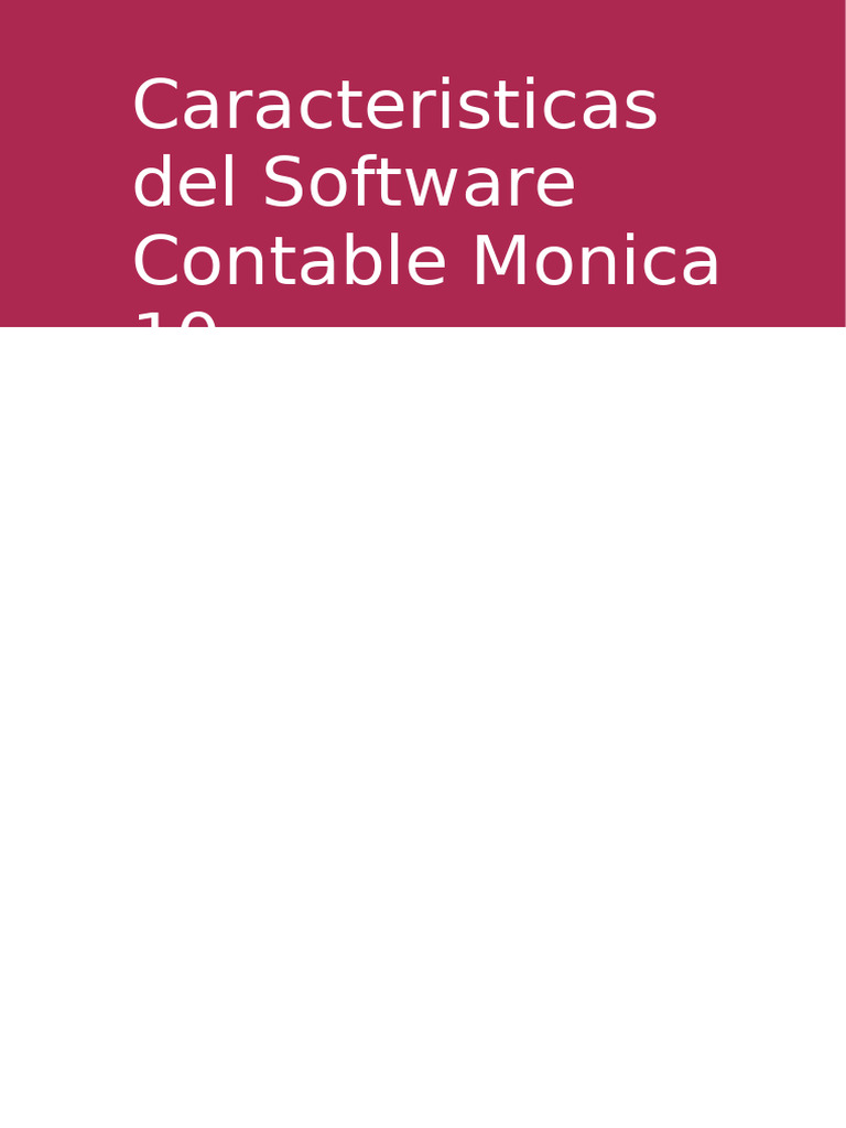 Software Contable Mónica 10: Características | PDF | Contabilidad ...