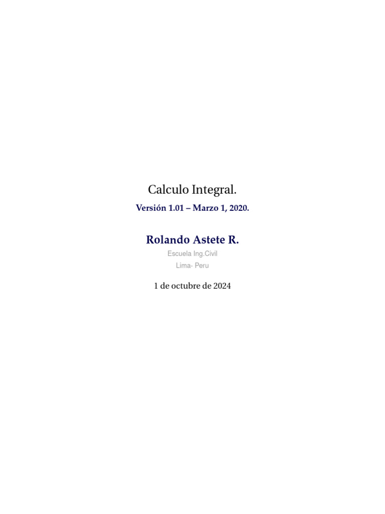 Cálculo Integral2tex20201 | PDF | Integral | Función (Matemáticas)