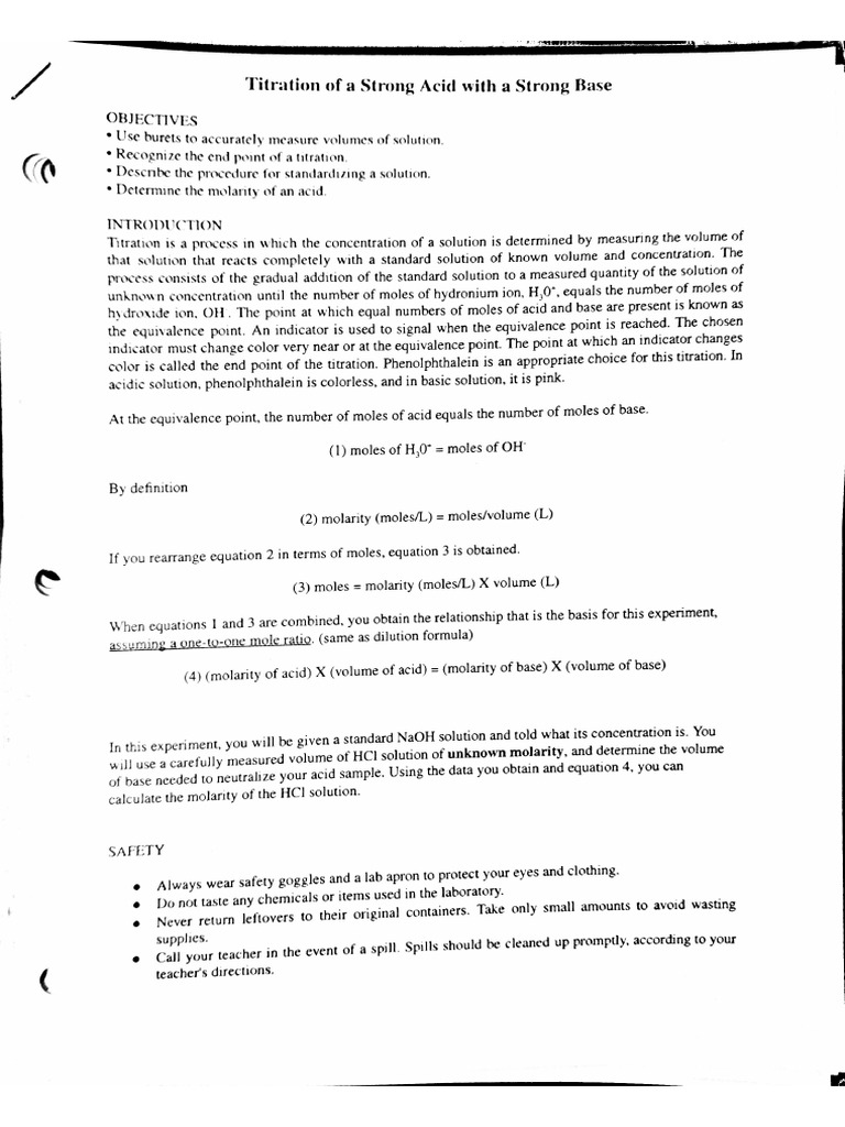 Lab 9SA SB Titration | PDF