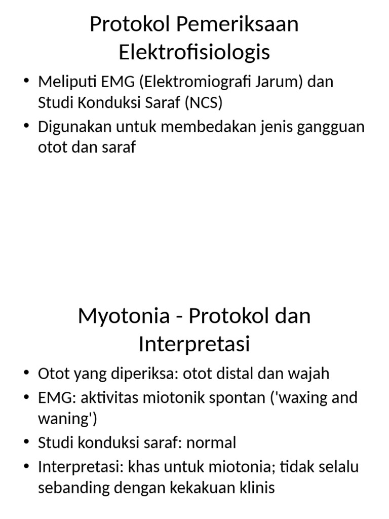 Elektrofisiologi Myotonia Myopati Myositis | PDF
