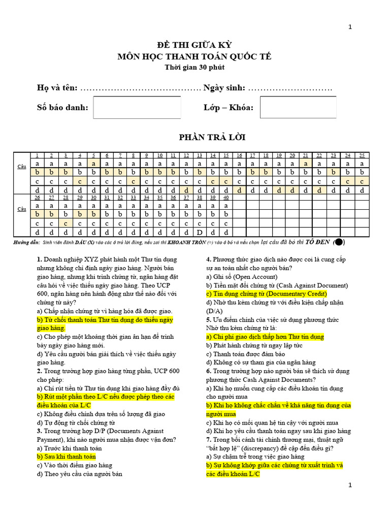 đề thi - TTQT - 3 - 25 - ko - m1 de1 | PDF