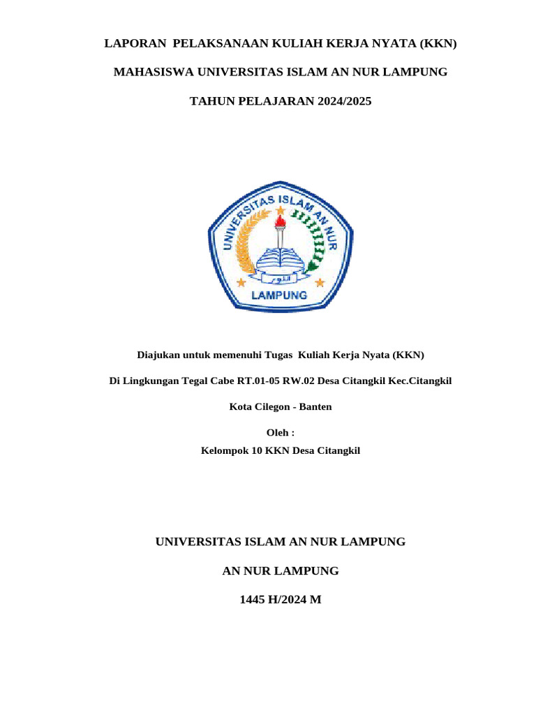 Contoh Laporan KKN | PDF