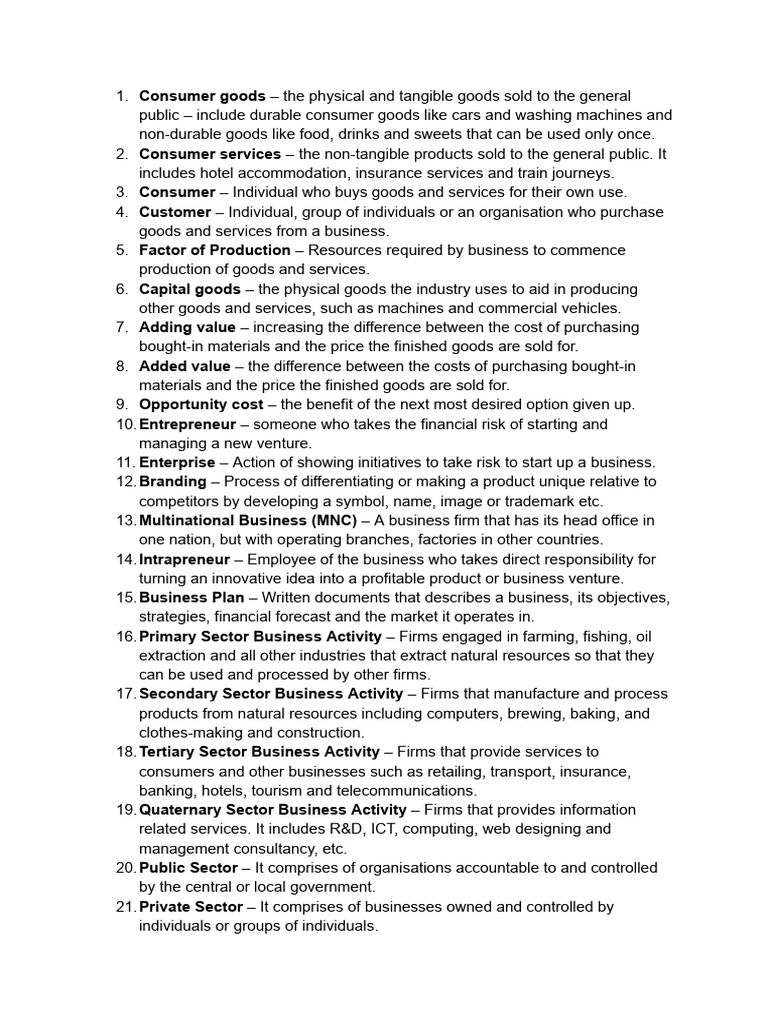 Business Terms and Definitions Guide | PDF | Marketing | Pricing
