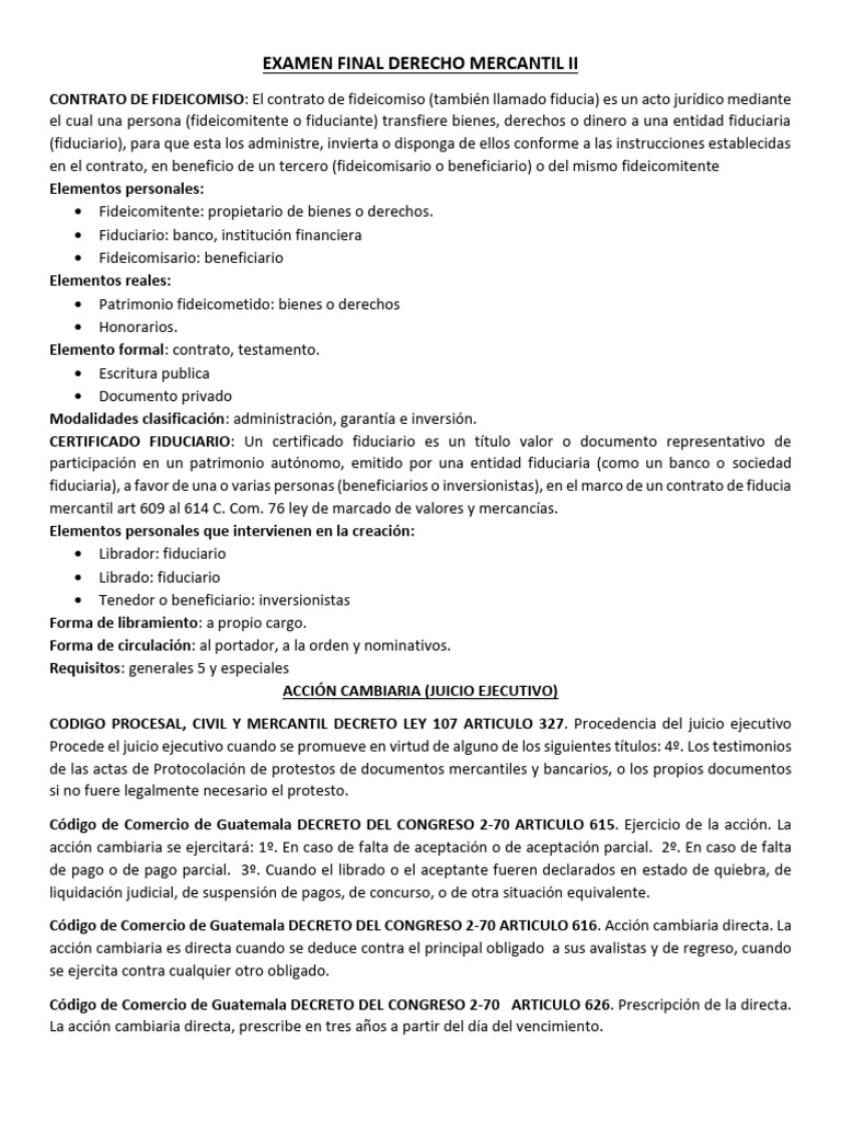 Examen Final Derecho Mercantil Ii. | PDF | Estatuto de limitaciones | Justicia