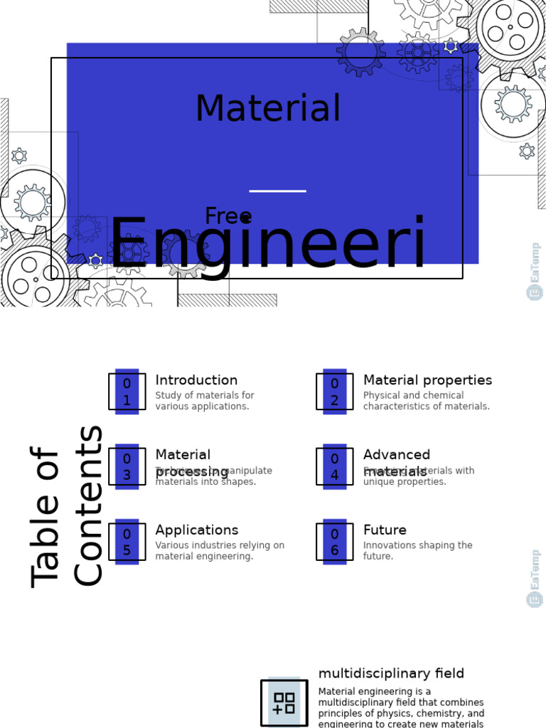 Material Engineering PPT Template Template by EaTemp | PDF | Materials ...