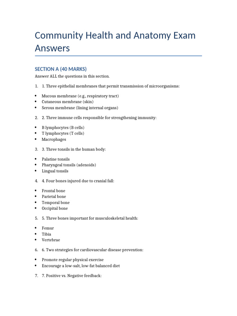 Community Health Exam Answers Part1 | PDF