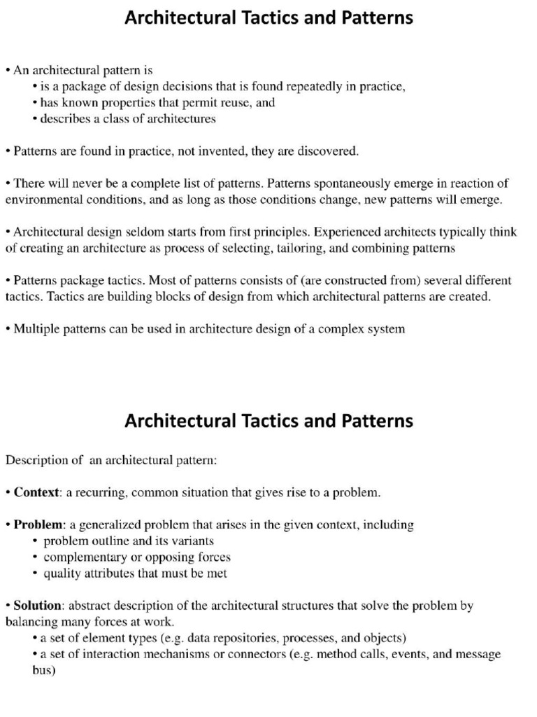 ModuleIII(Architectural Patterns and Tactis) | PDF