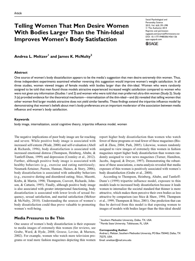 SPPS 2015 Meltzer McNulty | PDF | Body Mass Index | Body Image
