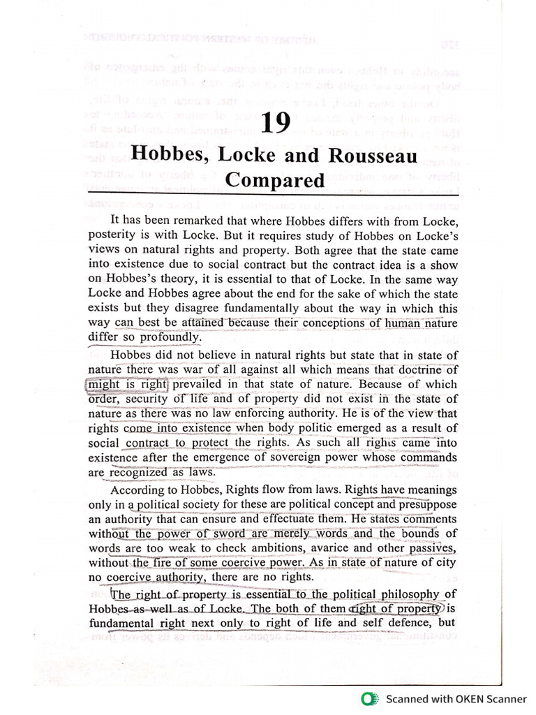 Hobbes Locke Rousseau | PDF