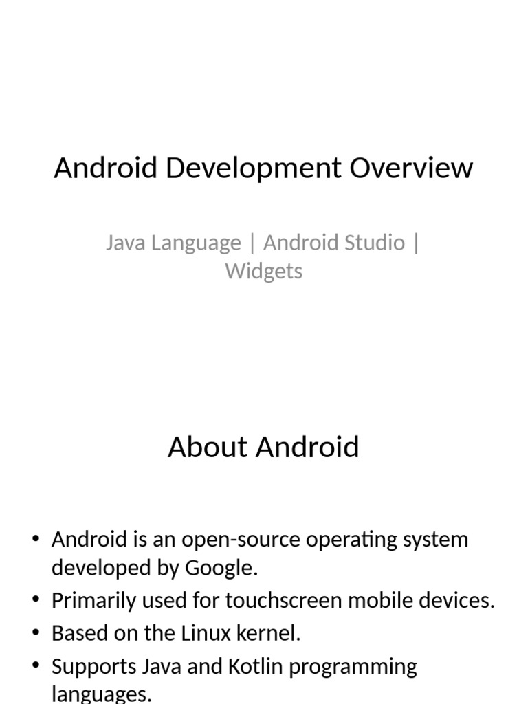 Android Overview Presentation | PDF