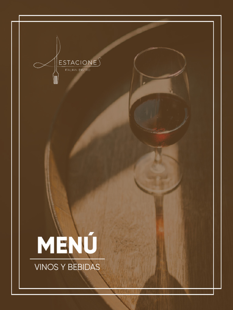 Menú Vinos y Bebidas | PDF | Bebidas Fermentadas | Vino