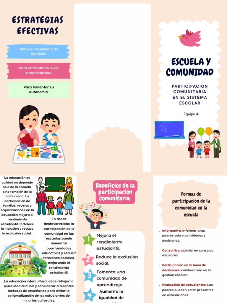 Escuela y Comunidad, Tríptico | PDF | Escuelas | Inclusión (Educación)