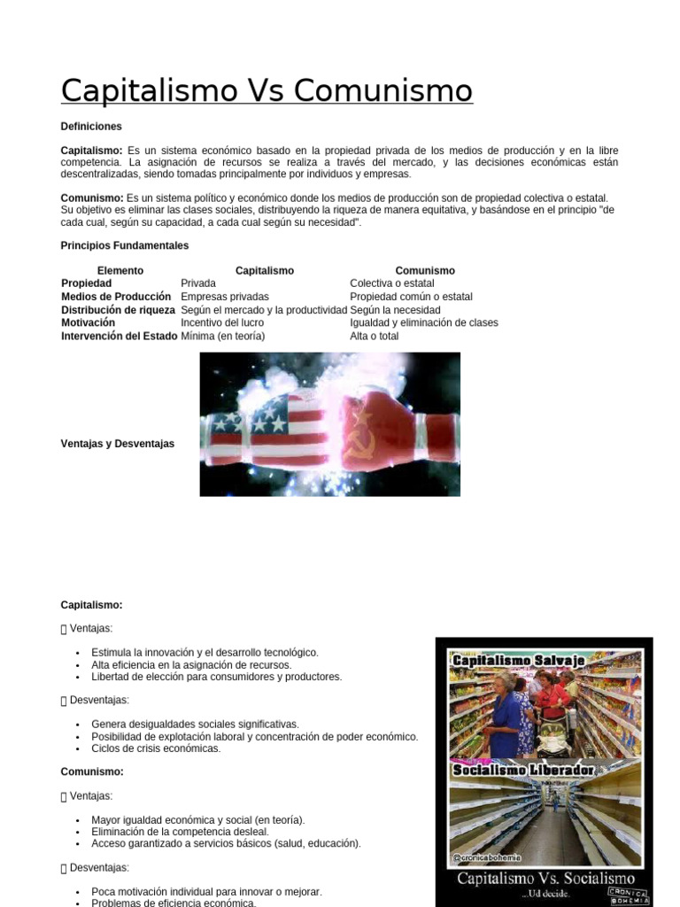 Capitalismo Vs Comunismo | PDF